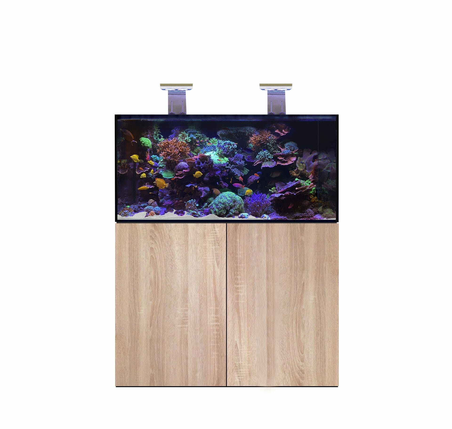 D-D AP Reef 1200 and Cabinet (Platinum Oak) Metal Frame – H2O Aquatics